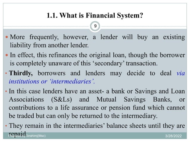 Chap1 financial institution ppt | PPT