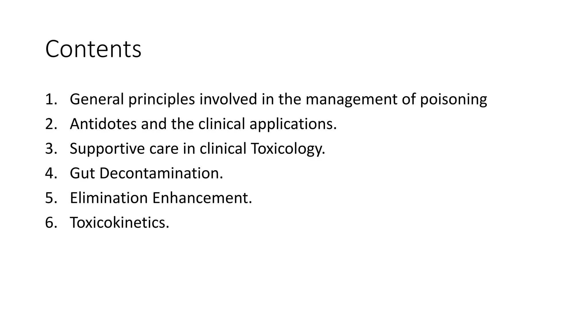 Chap 1 General principles involved in the management of poisoning | PPTX
