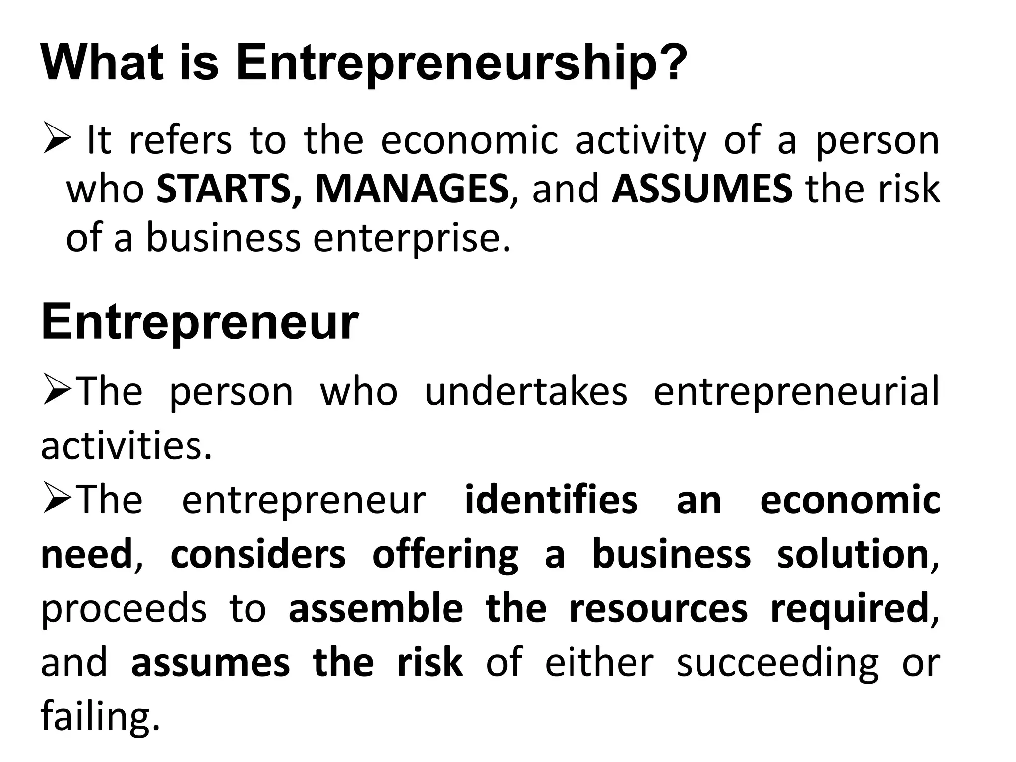 A perspective on Entrepreneurship | PPTX