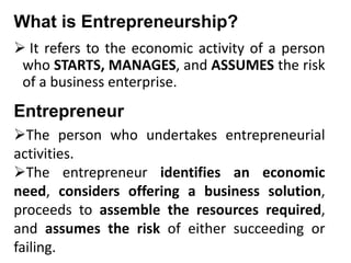 A perspective on Entrepreneurship | PPTX