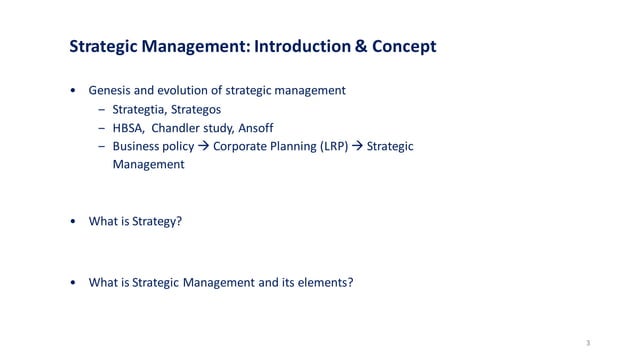 Chap1 Introduction to Strategic Management | PPT | Free Download