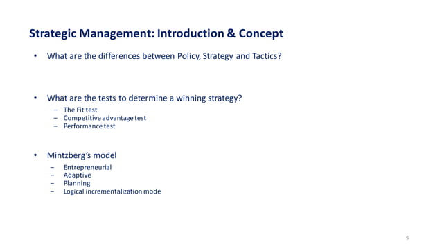 Chap1 Introduction to Strategic Management | PPT | Free Download