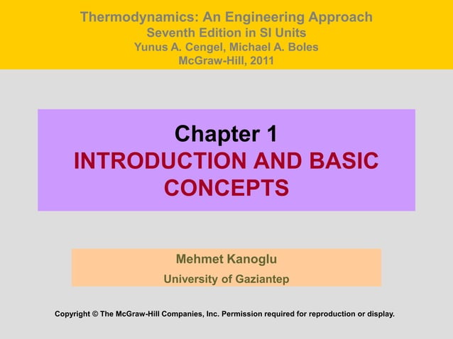 Thermodynamics Chapter 1 (Introduction) | PPT
