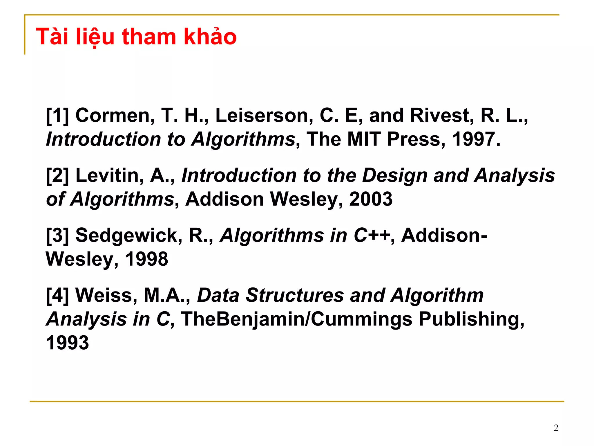 Giáo trình Phân tích và thiết kế giải thuật - CHAP 1 | PPT