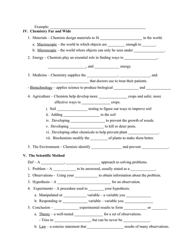 Chapter 1 Notes - Student Handout | PDF