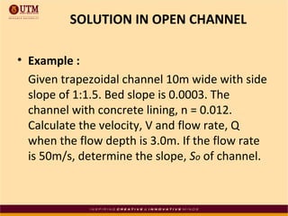 Chap1 open channel flow | PPT | Physics | Science