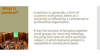 Introduction to Seminar Technology and Multimedia | PPT