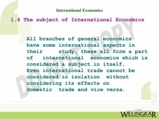 International Economics: Introduction | PDF
