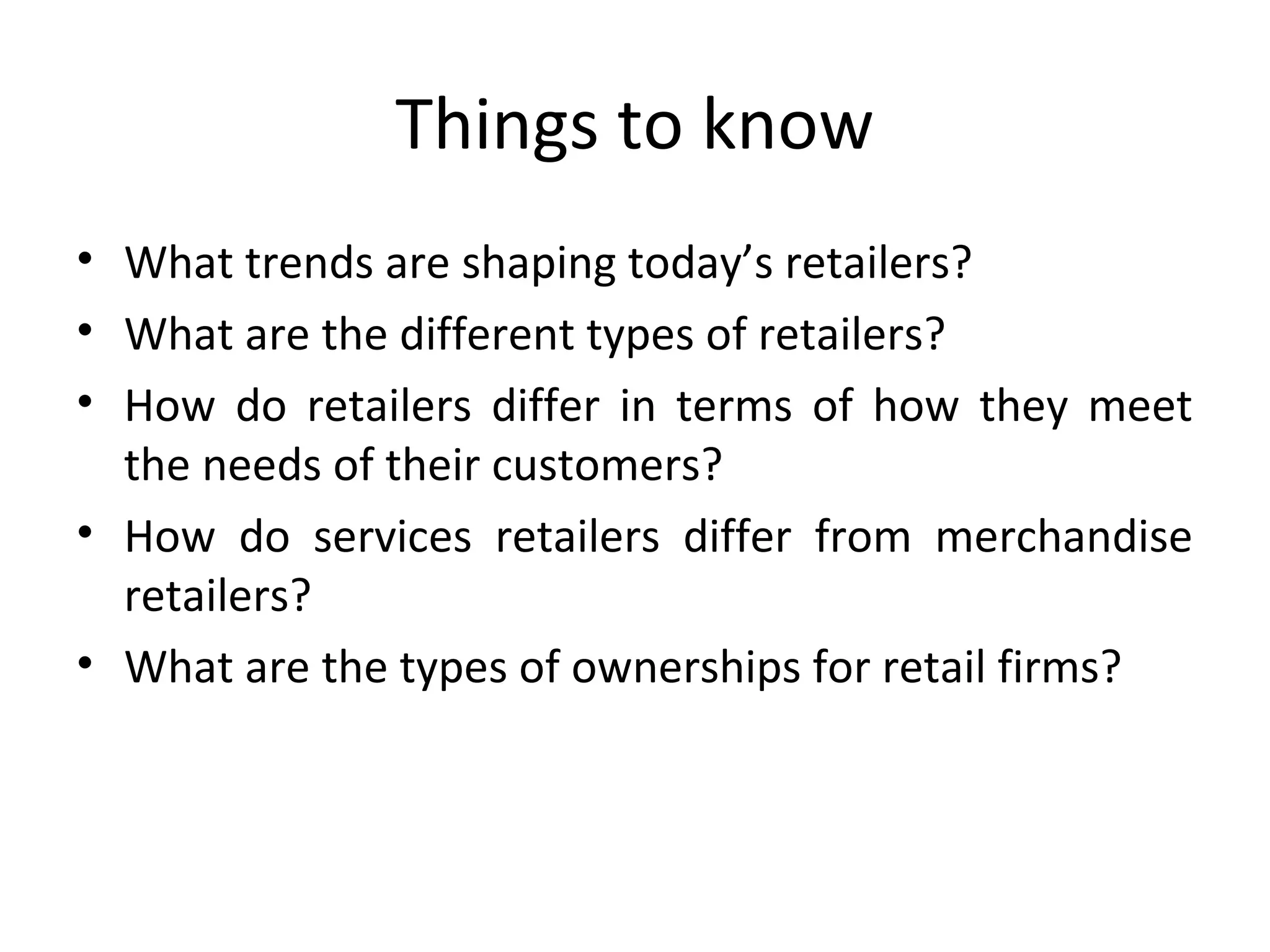types of retailers. | PPT