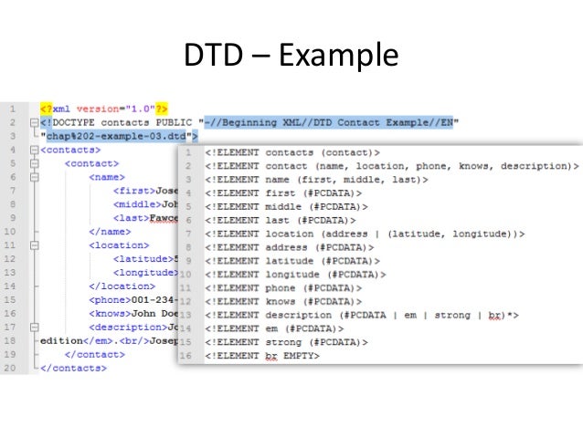 XML's validation - DTD