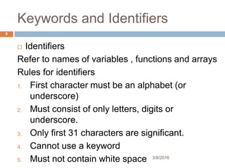 Variables, Data Types, Operator & Expression in c in detail | PPT