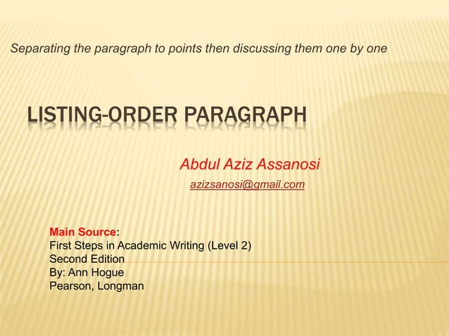 Chap2.1 listing order paragraph | PPTX | Internet for Beginners | Internet
