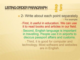 Chap2.1 listing order paragraph | PPTX