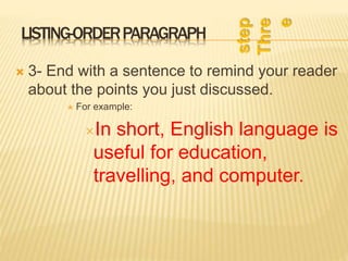 Chap2.1 listing order paragraph | PPTX