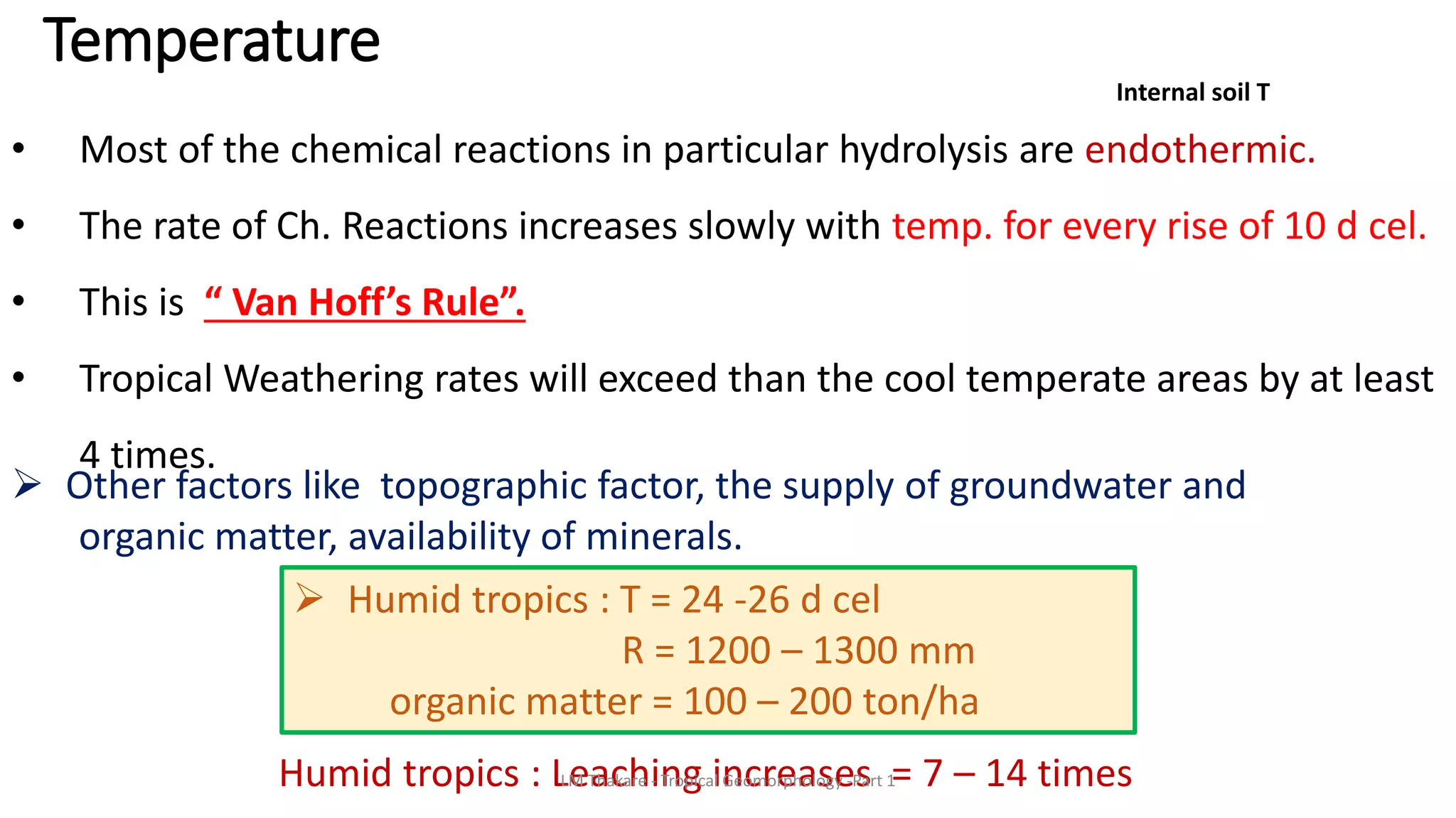 Tropical Geomorphology -weathering in Tropics - part 1- Chap 2 | PPTX