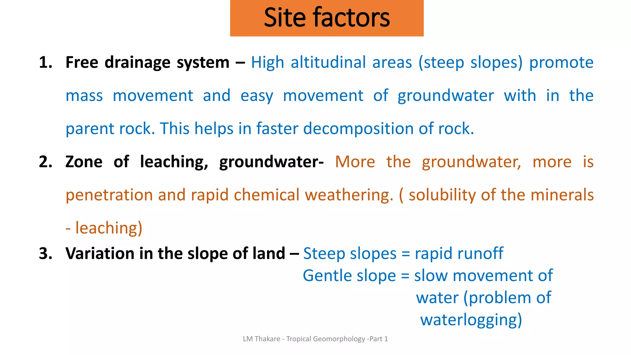 Tropical Geomorphology -weathering in Tropics - part 1- Chap 2 | PPTX