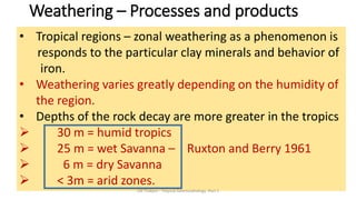 Tropical Geomorphology -weathering in Tropics - part 1- Chap 2 | PPTX