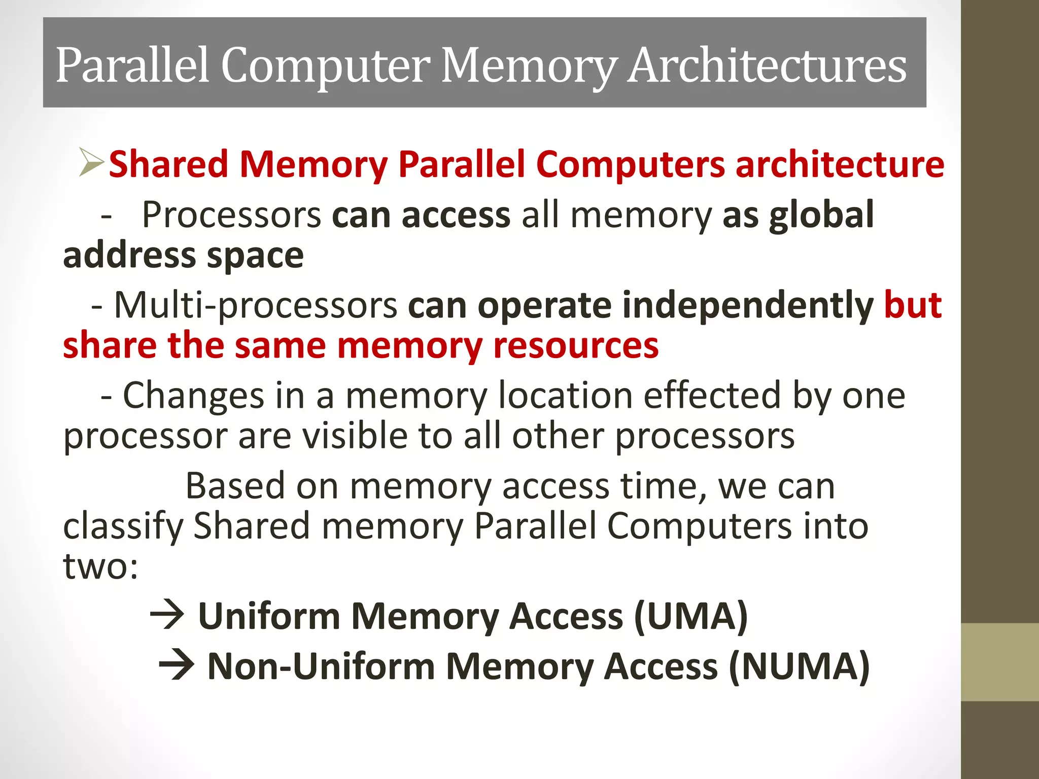 Chap 2 classification of parralel architecture and introduction to ...