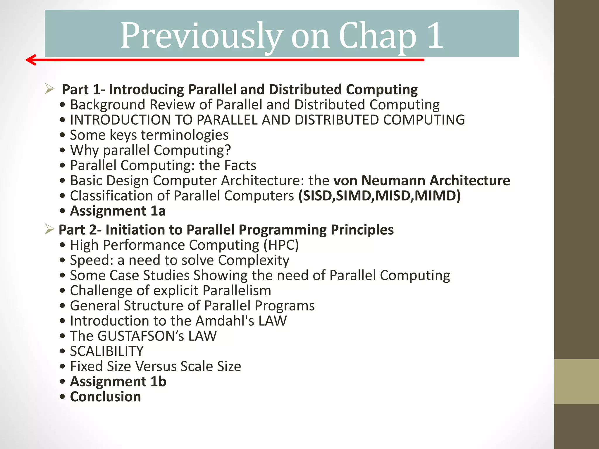 Chap 2 classification of parralel architecture and introduction to ...