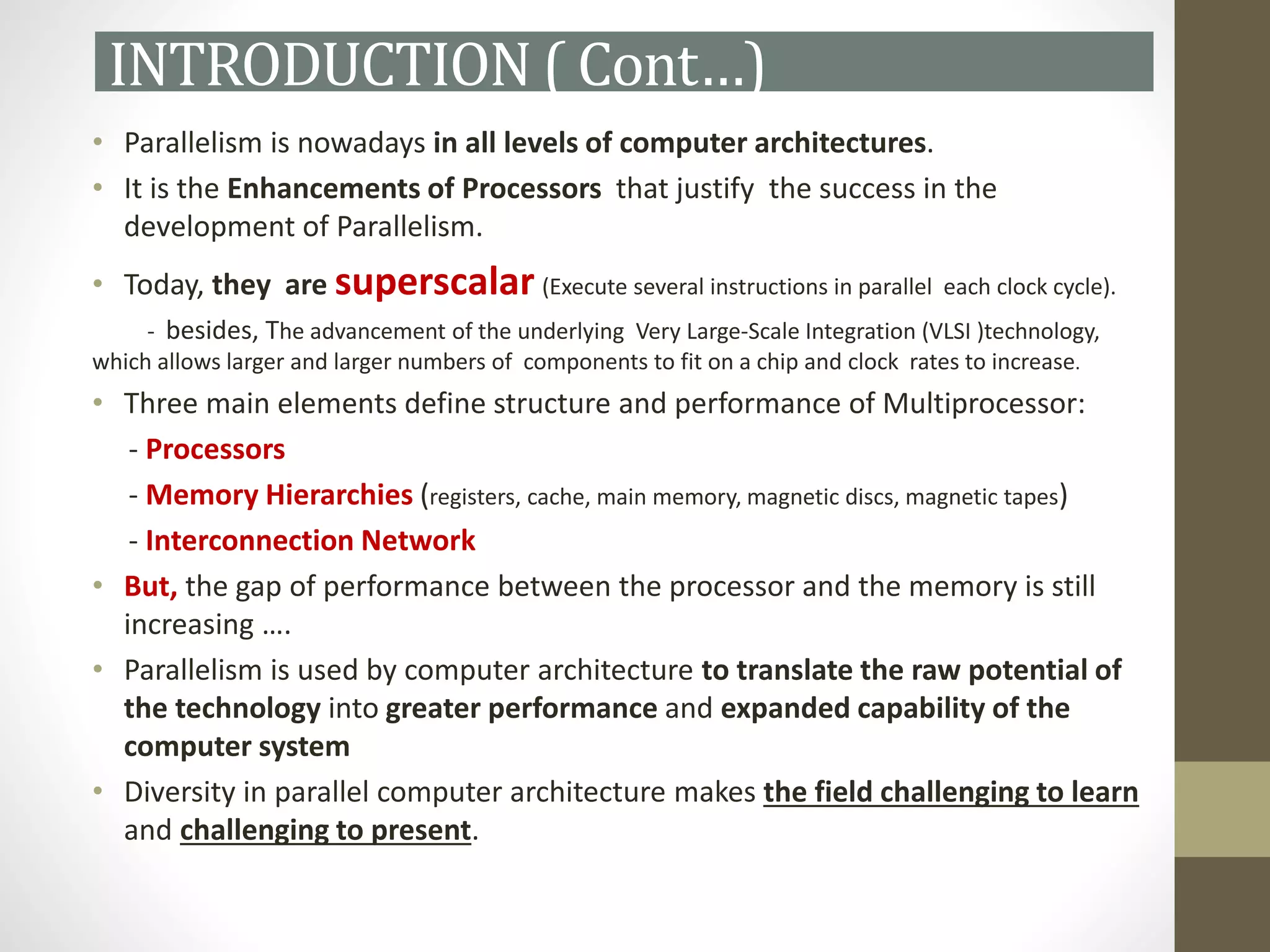 Chap 2 classification of parralel architecture and introduction to ...