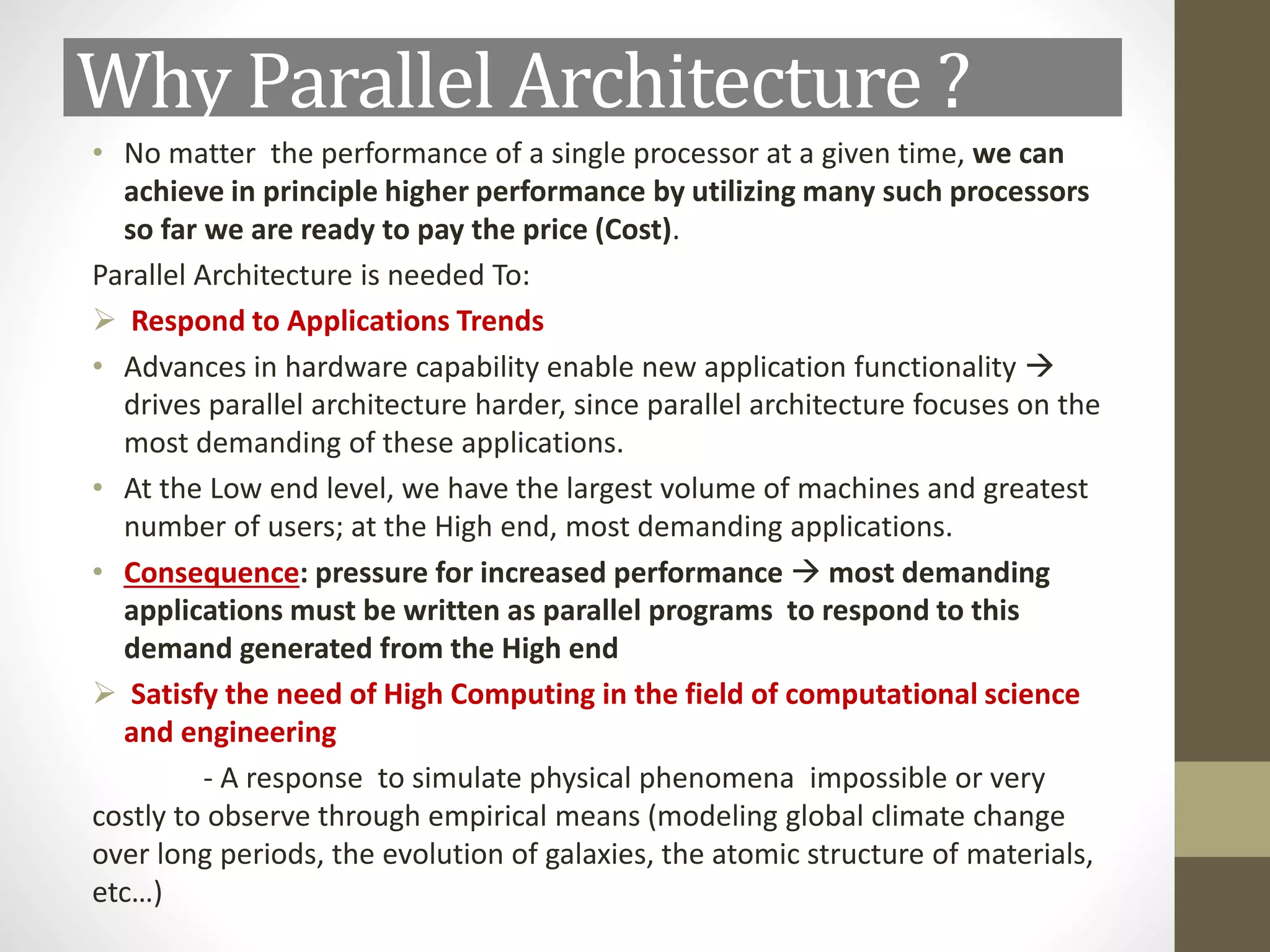 Chap 2 classification of parralel architecture and introduction to ...