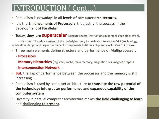 Chap 2 classification of parralel architecture and introduction to ...