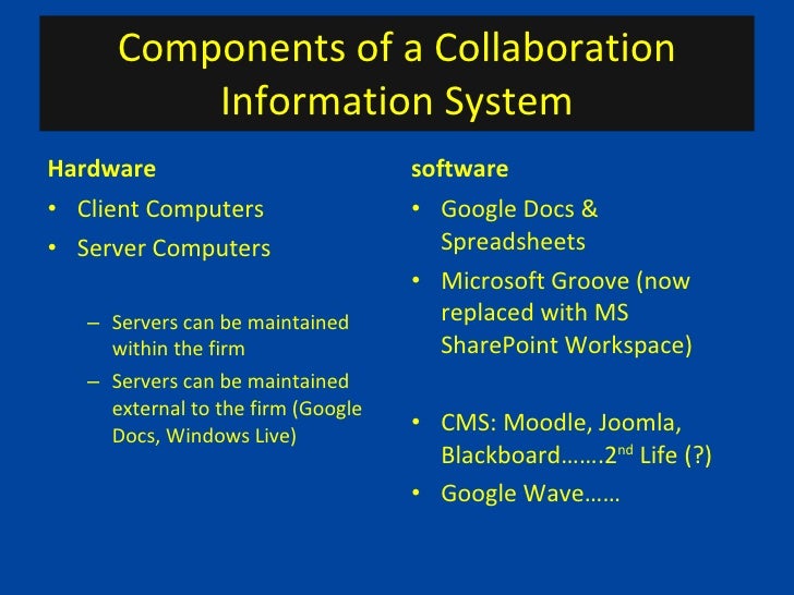 Chap 2 Collaboration Information Systems And Teamwork