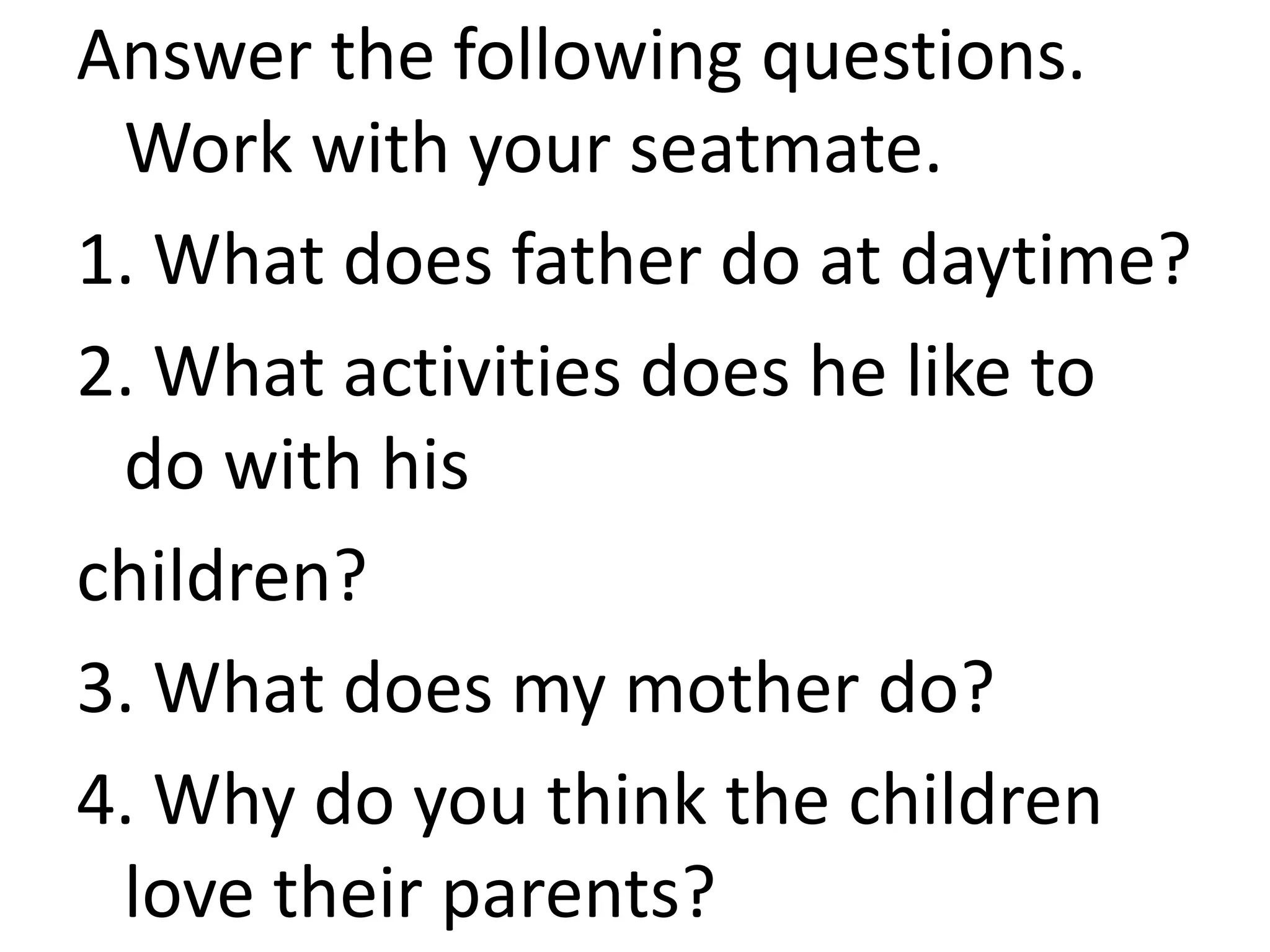 ENGLISH 2 Chap2 l10 lei’s parents | PPTX | Parenting Children Aged 4-11 ...