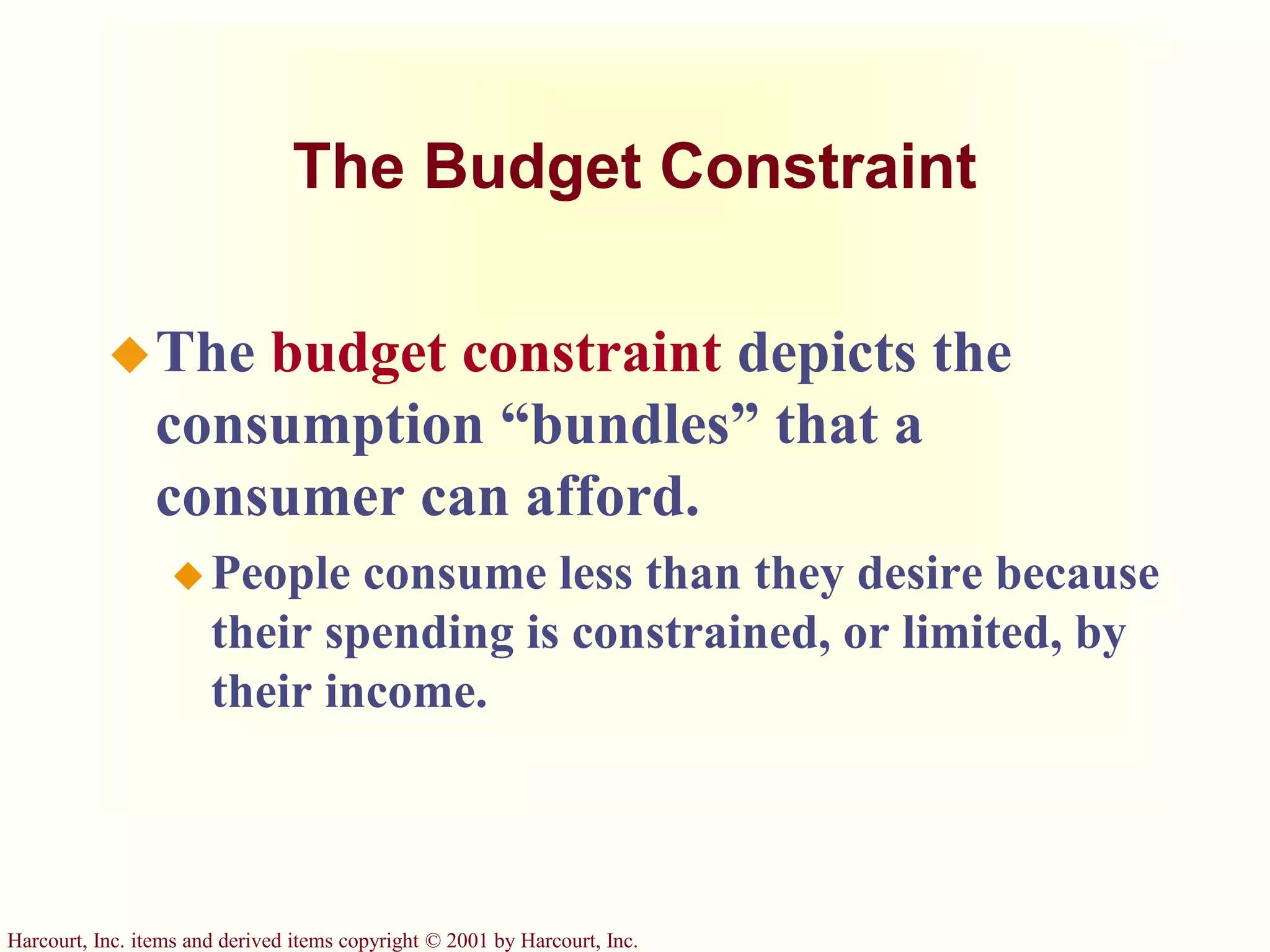 The Theory of Consumer Choice | PPT