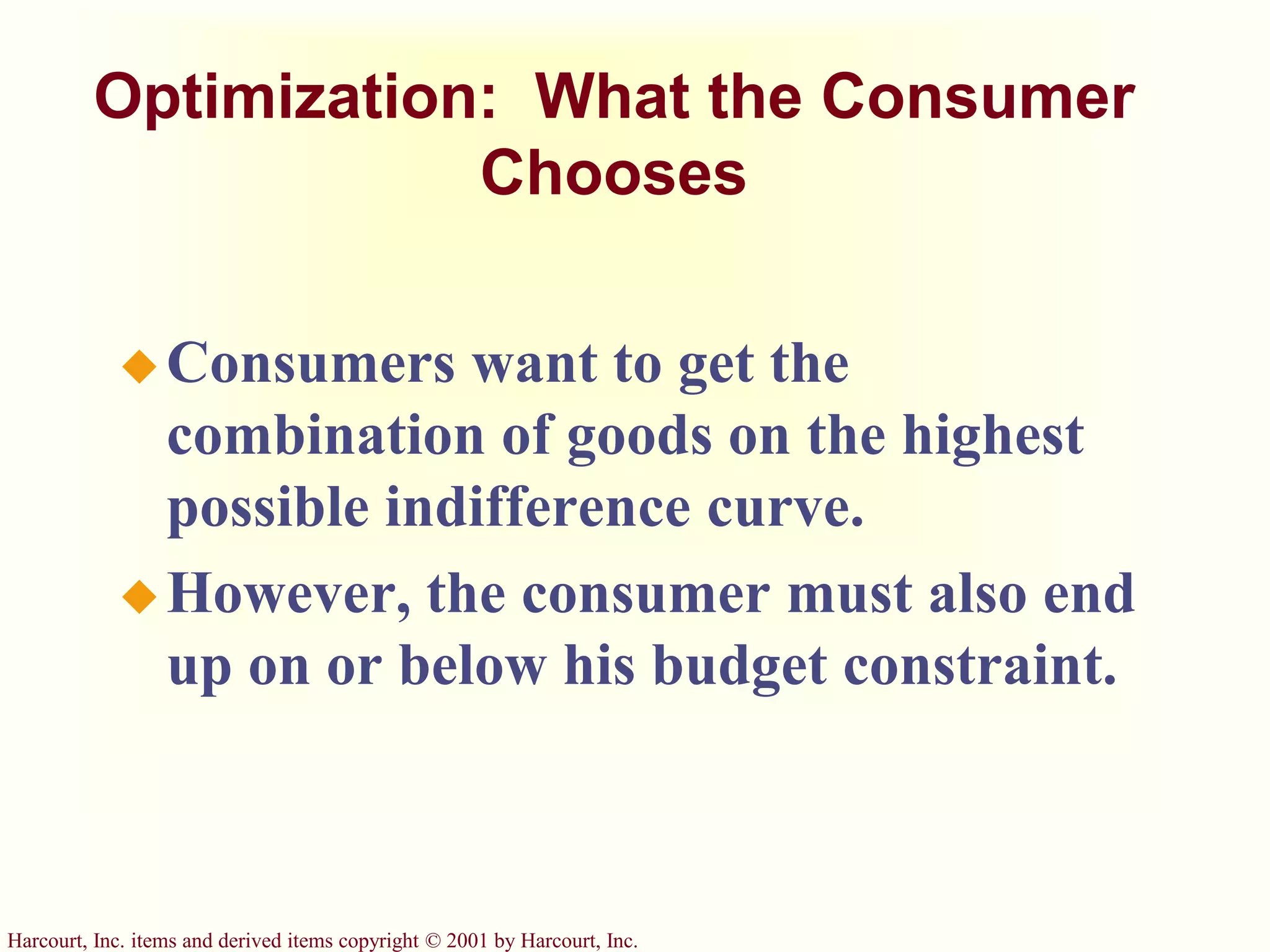 The Theory of Consumer Choice | PPT