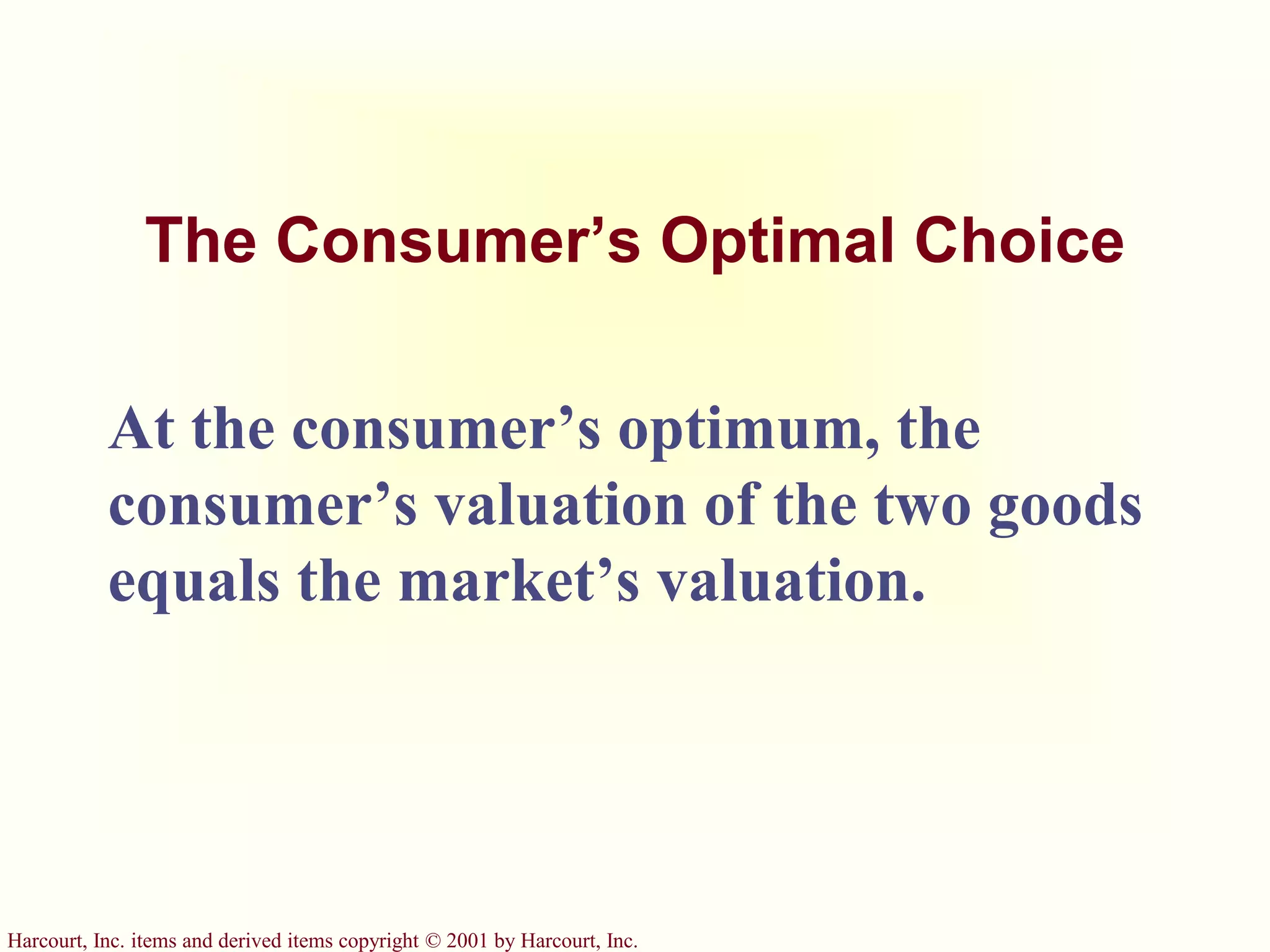 The Theory of Consumer Choice | PPT