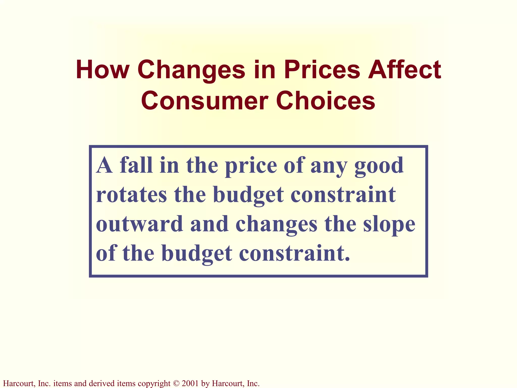 The Theory of Consumer Choice | PPT