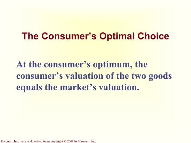 The Theory of Consumer Choice | PPT | Economy | Business and Finance