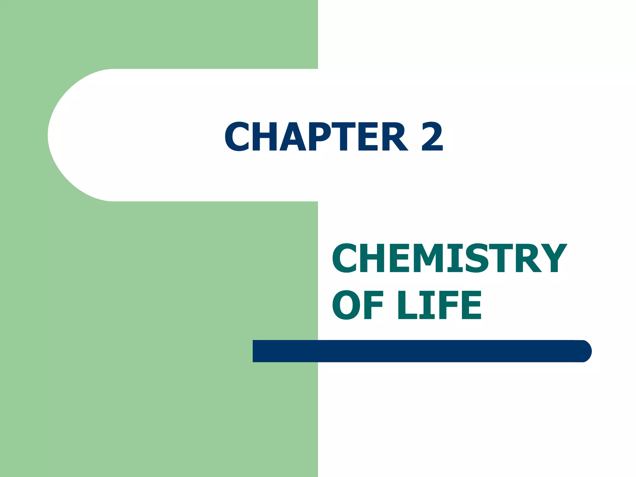 Chap 2 Chemistry Of Life | PPT