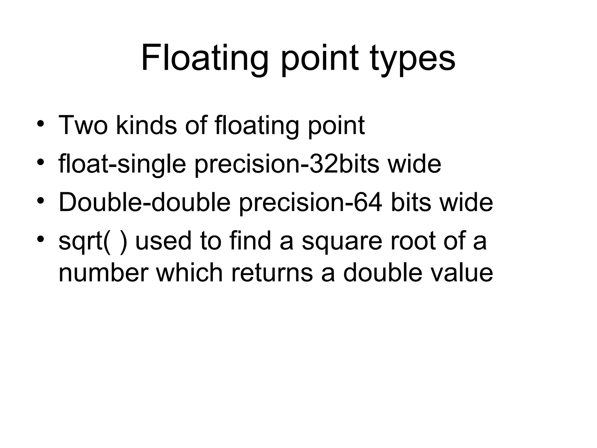 Data Types And Operators Ppt