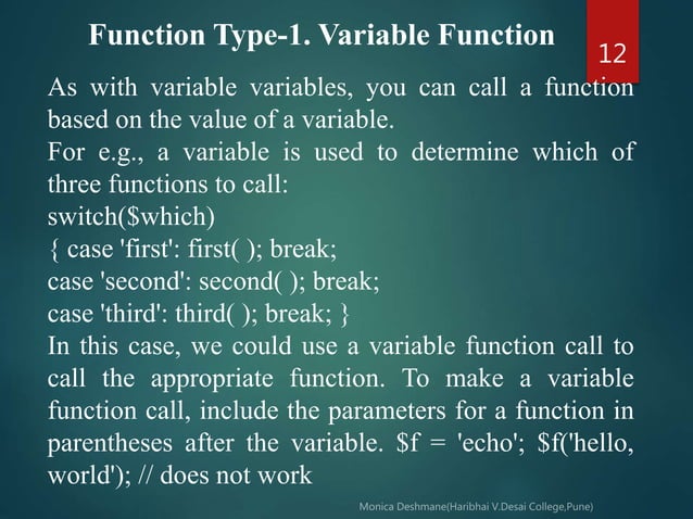 PHP function | PPTX
