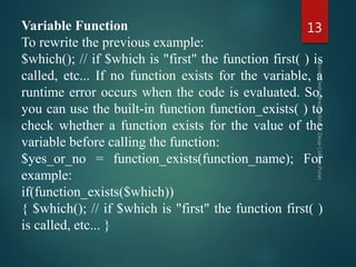 PHP function | PPTX