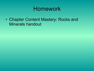 Earth Science: Chapter 2: lesson 2 Rocks | PPT