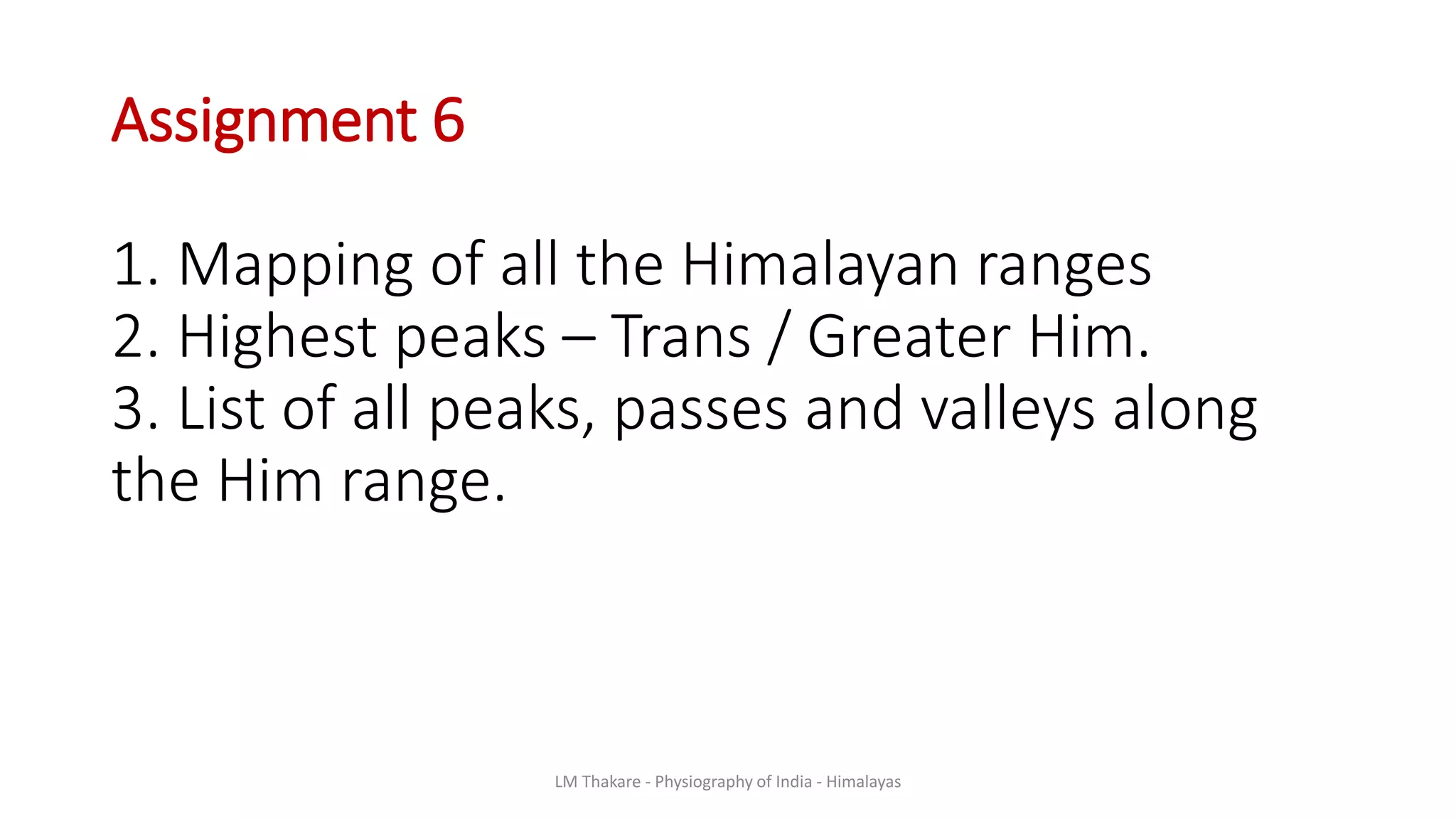 Physiography of India- northern Mountains -Himalayas -Divisions of ...