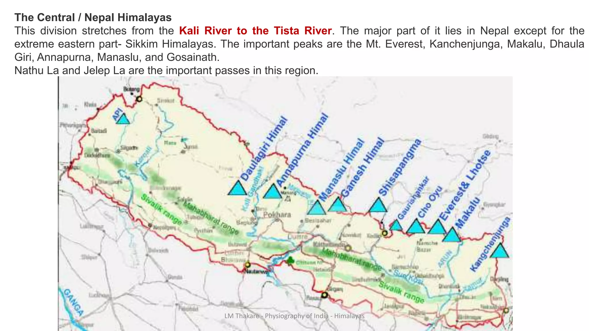 Physiography of India- northern Mountains -Himalayas -Divisions of ...