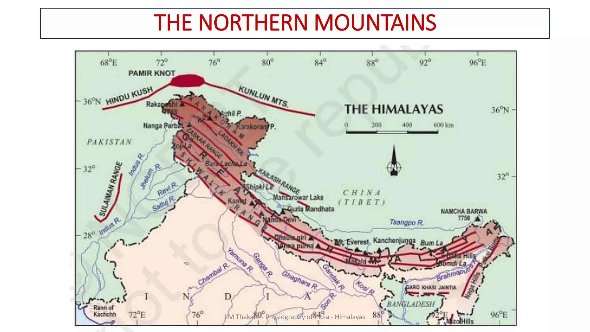 Physiography of India- northern Mountains -Himalayas -Divisions of ...