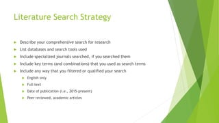 Dissertation Literature Review | PPTX