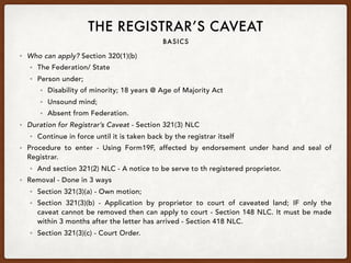 Registrar's Caveat | PDF