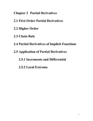 Partial Derivatives Numerical Methods Chapter 2 | PDF