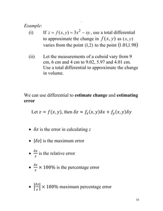 Partial Derivatives Numerical Methods Chapter 2 | PDF