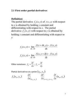 Partial Derivatives Numerical Methods Chapter 2 | PDF