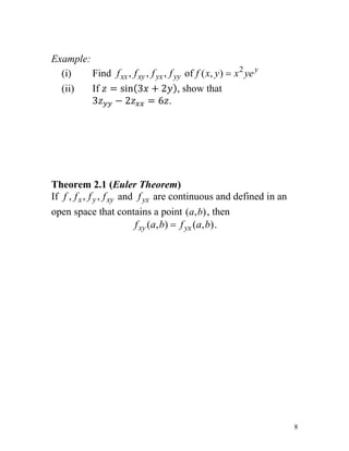 Partial Derivatives Numerical Methods Chapter 2 | PDF