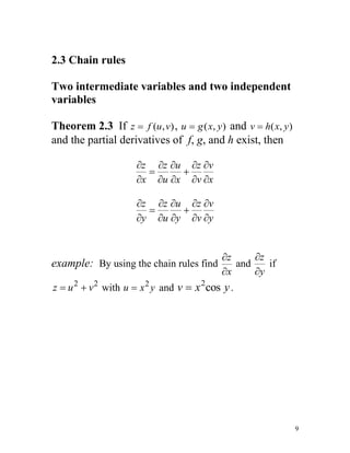 Partial Derivatives Numerical Methods Chapter 2 | PDF