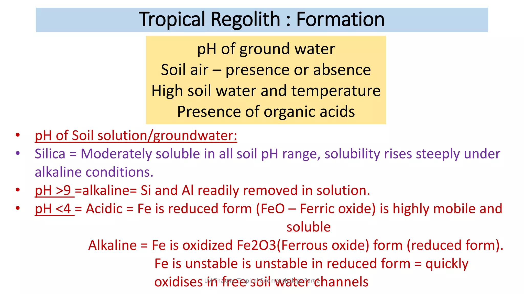 Chap 2 tropical geomorphology deep weathering in tropics - part 2 | PPTX
