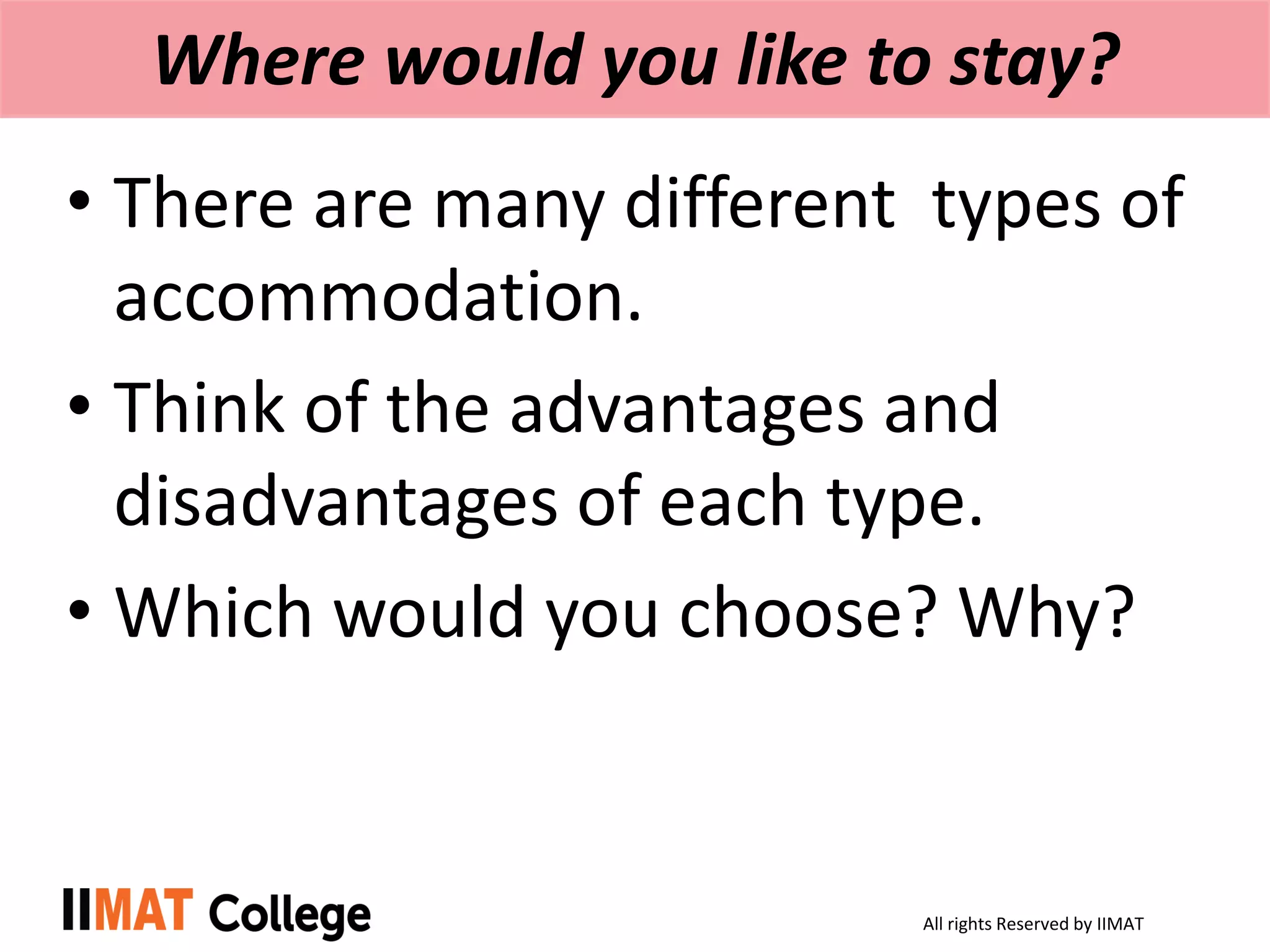 Types of Accommodation | PDF